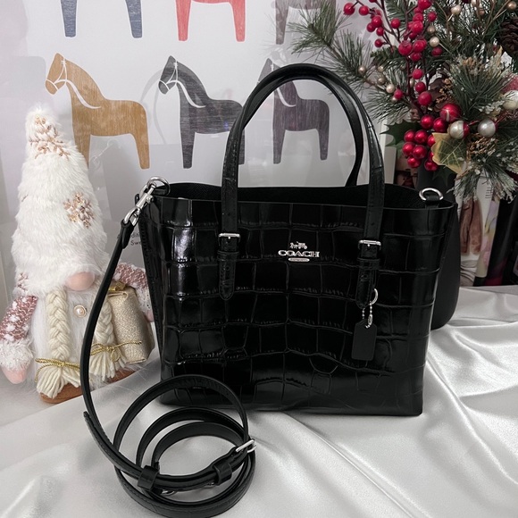 Bags | Coach Mollie Tote Bag 25 Coach Cw17silverblack | Poshmark